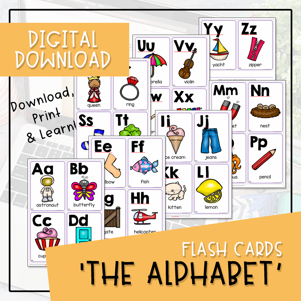 Flash Cards - The Alphabet (Digital Download) – Cak Cak Kuti