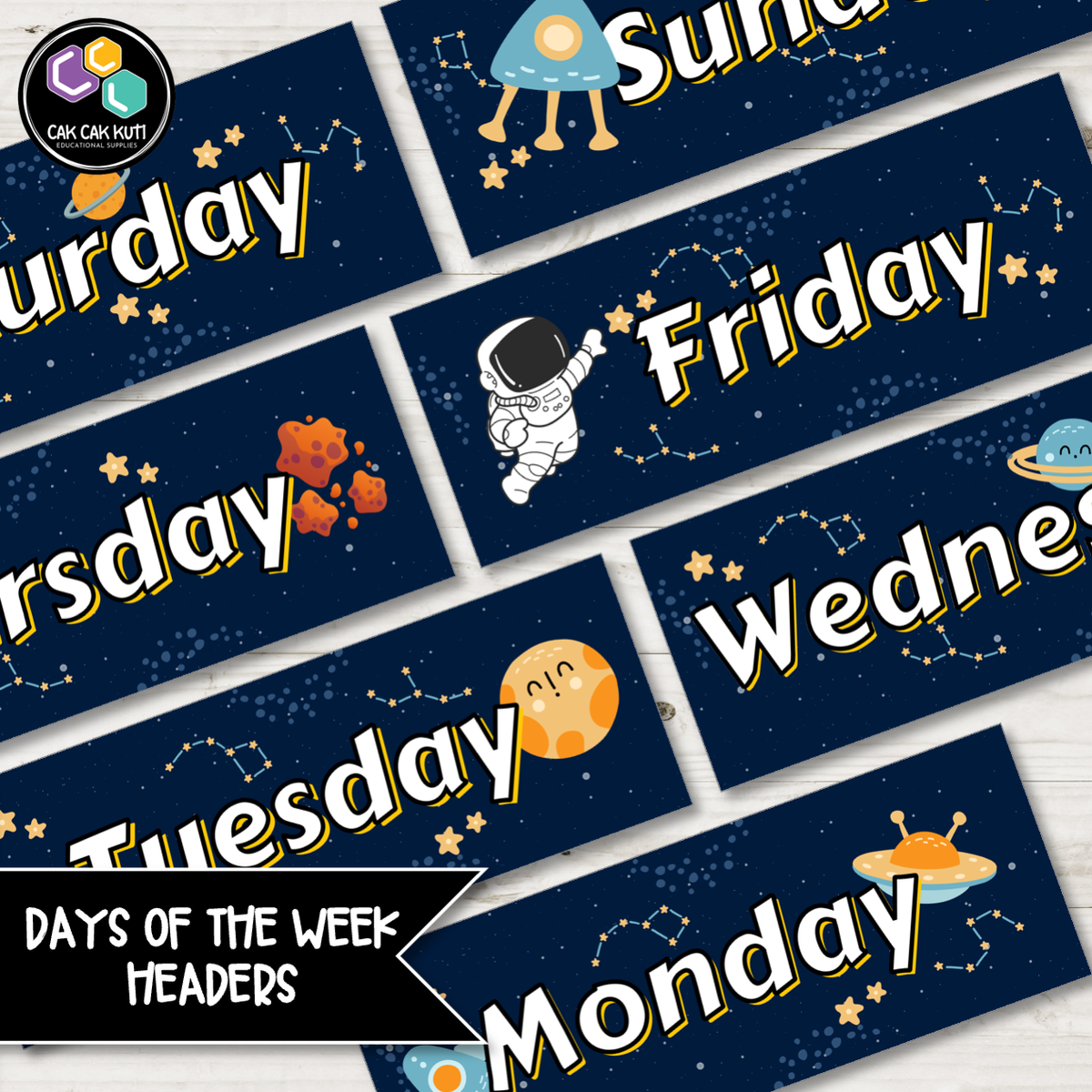 Days of the Week Headers (EL) - Outerspace – Cak Cak Kuti